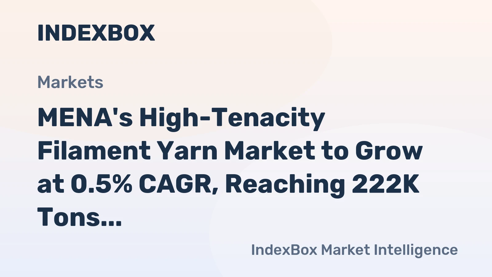 MENA's High-Tenacity Filament Yarn Market to Grow at 0.5% CAGR, Reaching 222K Tons by 2035
