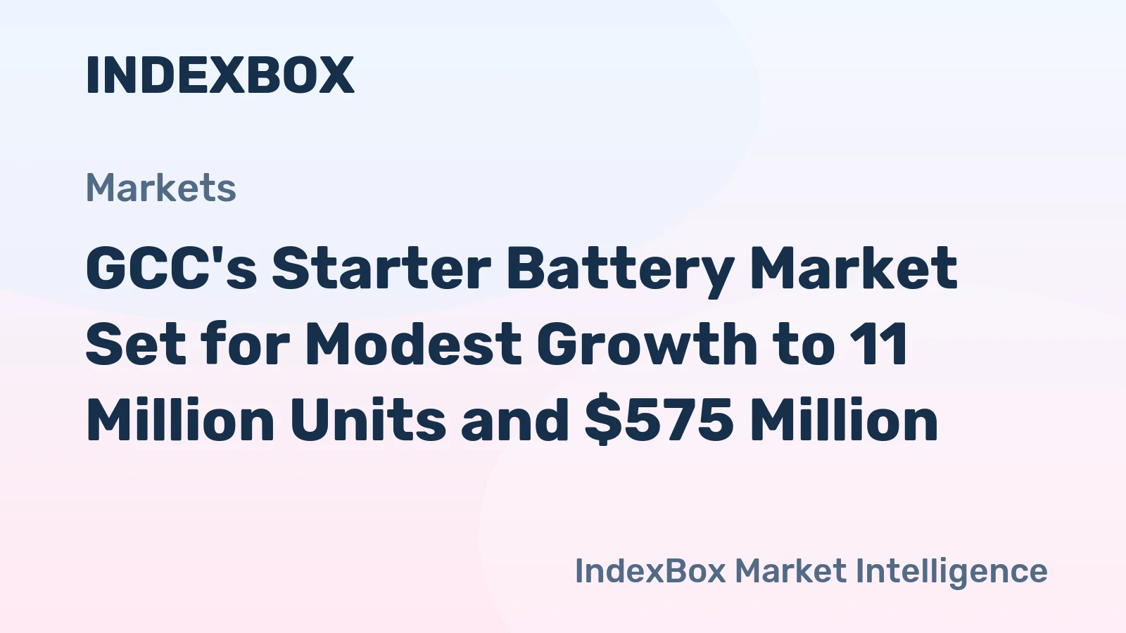 GCC's Starter Battery Market Set for Modest Growth to 11 Million Units and $575 Million