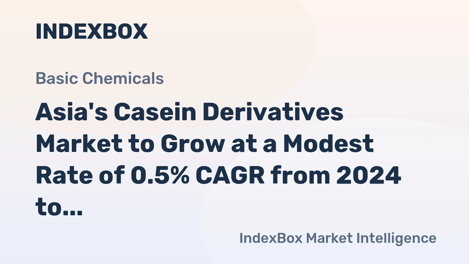 Asia's Casein Derivatives Market to Grow at a Modest Rate of 0.5% CAGR from 2024 to 2035