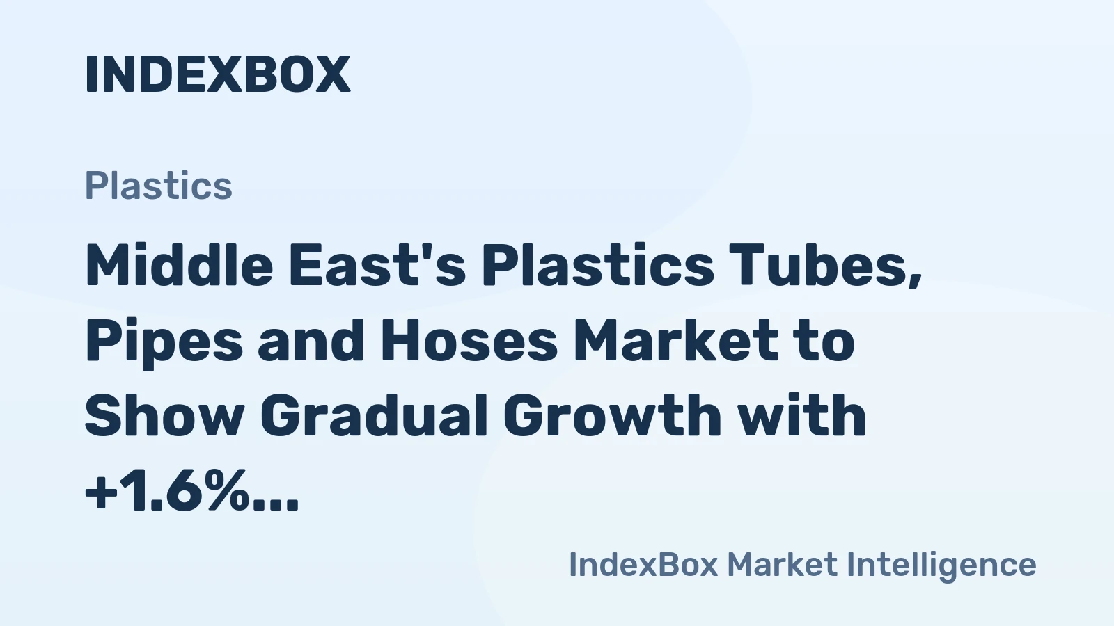 Middle East's Plastics Tubes, Pipes and Hoses Market to Show Gradual Growth with +1.6% CAGR from 2024 to 2035
