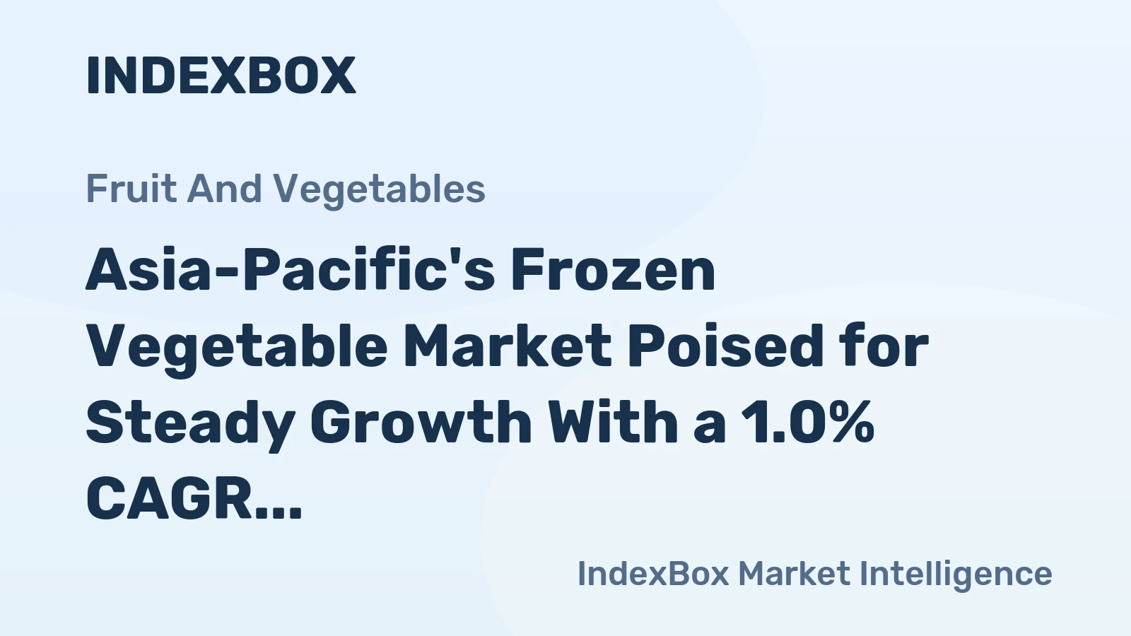 Asia-Pacific's Frozen Vegetable Market Poised for Steady Growth With a 1.0% CAGR in Value Through 2035