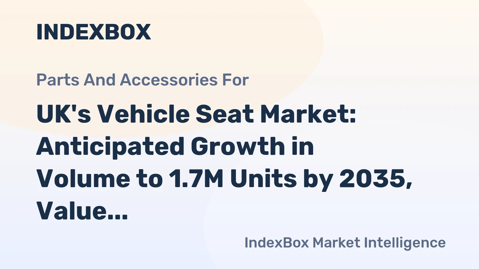 UK's Vehicle Seat Market: Anticipated Growth in Volume to 1.7M Units by 2035, Value to Reach $411M