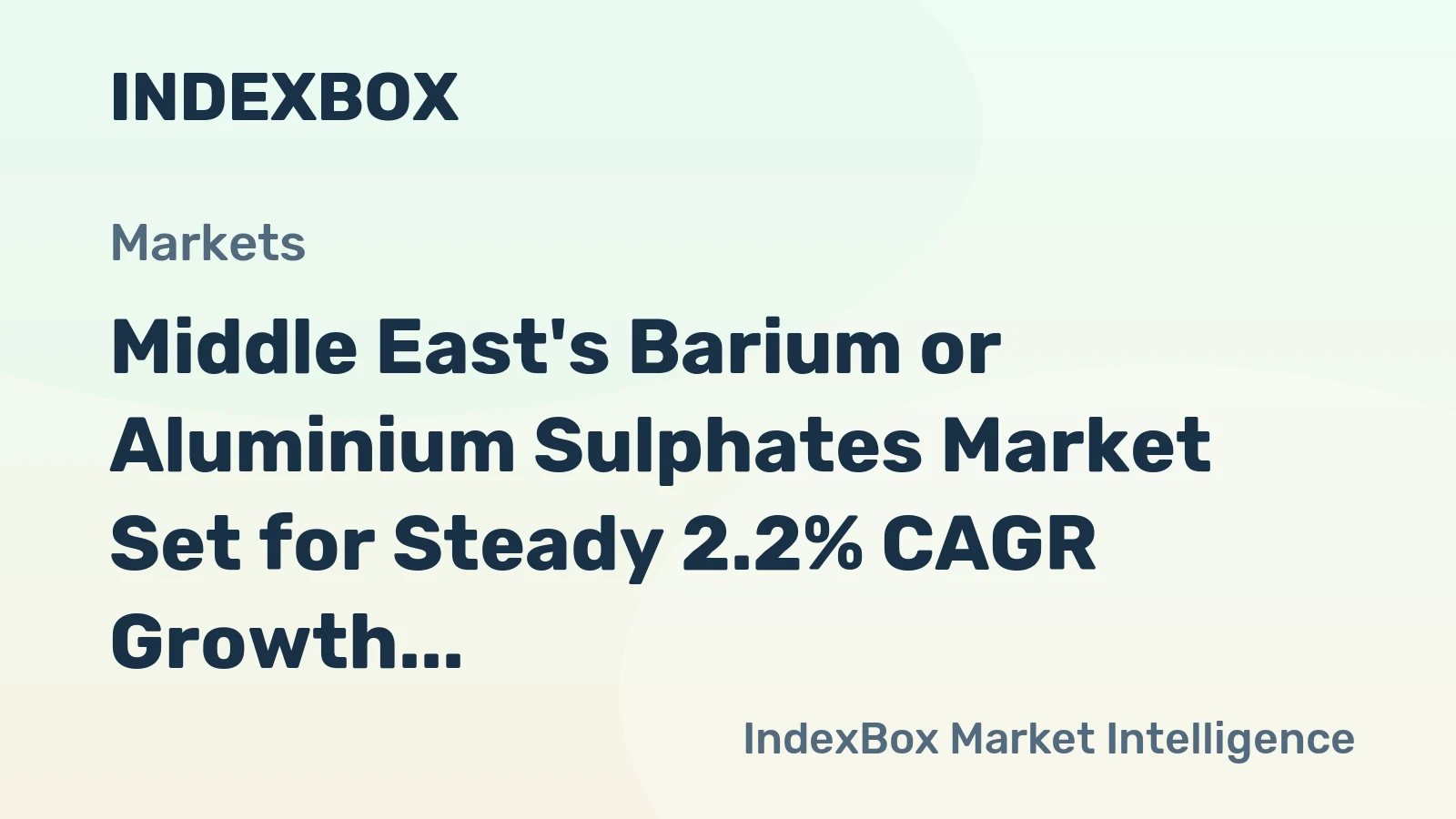 Middle East's Barium or Aluminium Sulphates Market Set for Steady 2.2% CAGR Growth Through 2035