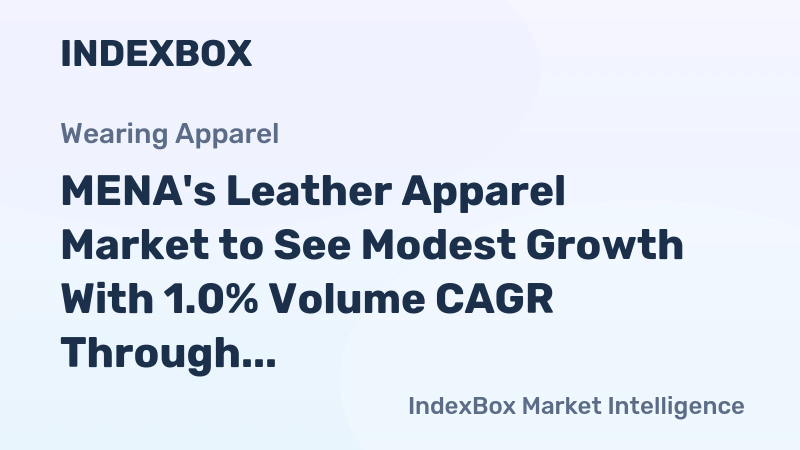 MENA's Leather Apparel Market to See Modest Growth With 1.0% Volume CAGR Through 2035