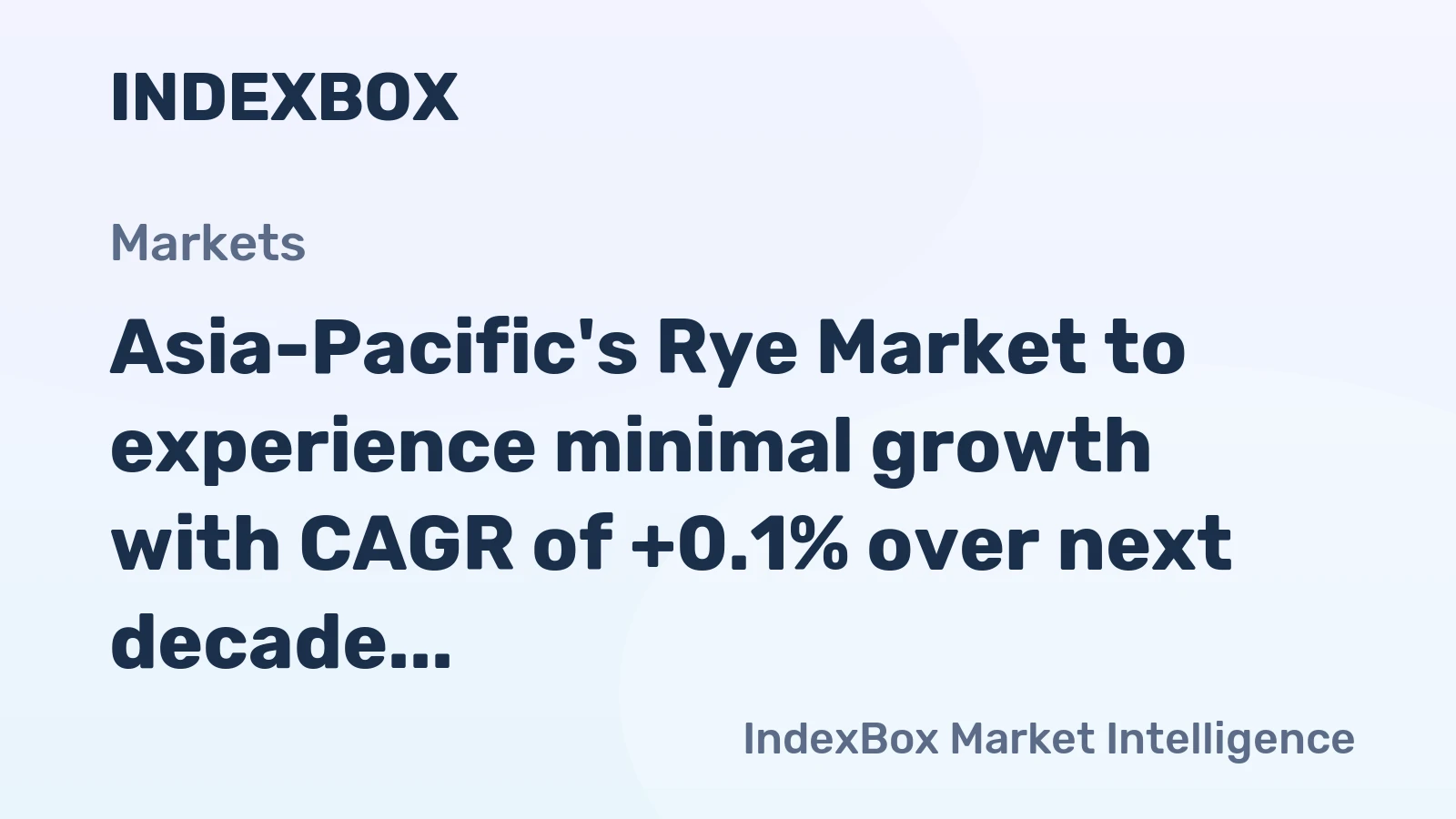 Asia-Pacific's Rye Market to experience minimal growth with CAGR of +0.1% over next decade