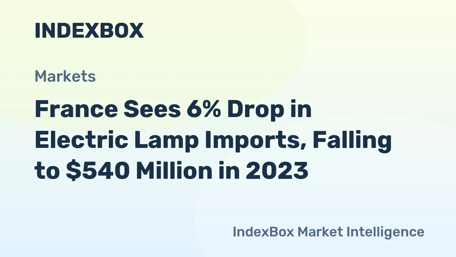 France Sees 6% Drop in Electric Lamp Imports, Falling to $540 Million in 2023