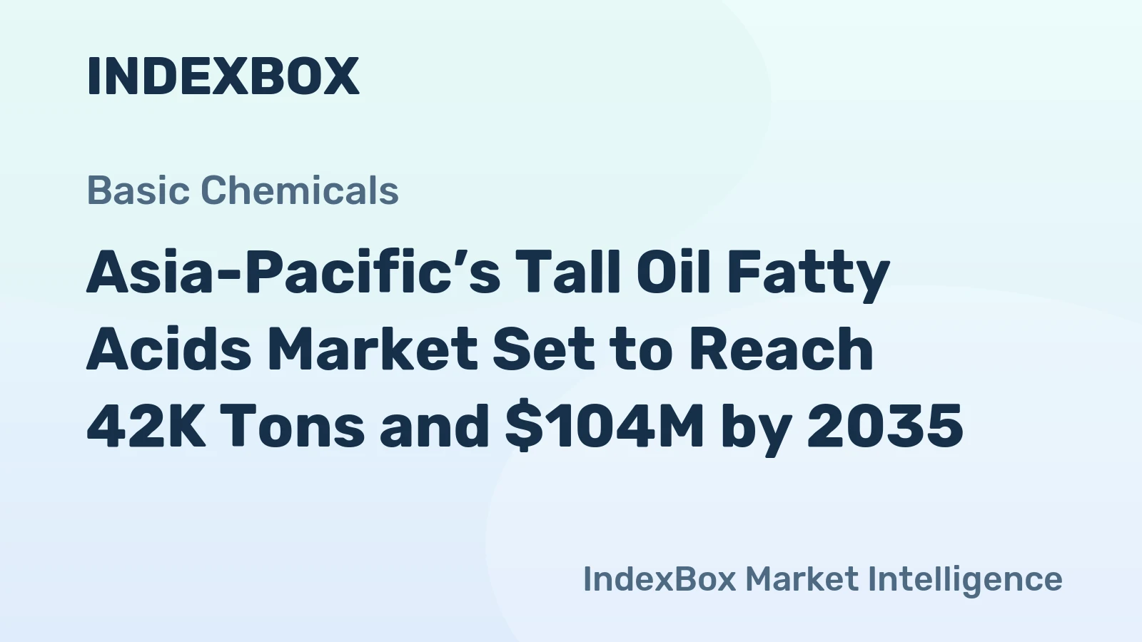 Asia-Pacific’s Tall Oil Fatty Acids Market Set to Reach 42K Tons and $104M by 2035