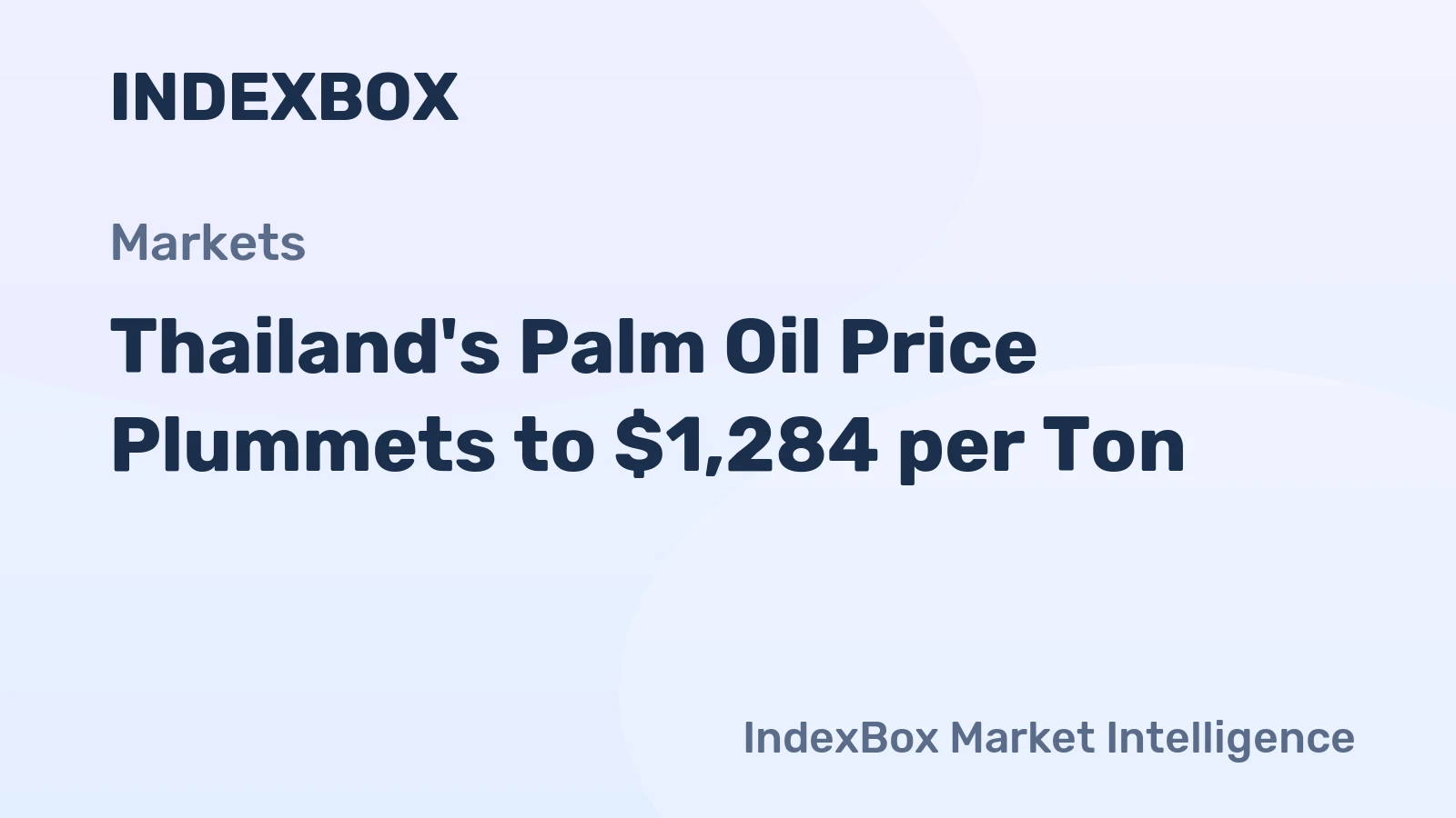 Thailand's Palm Oil Price Plummets to $1,284 per Ton