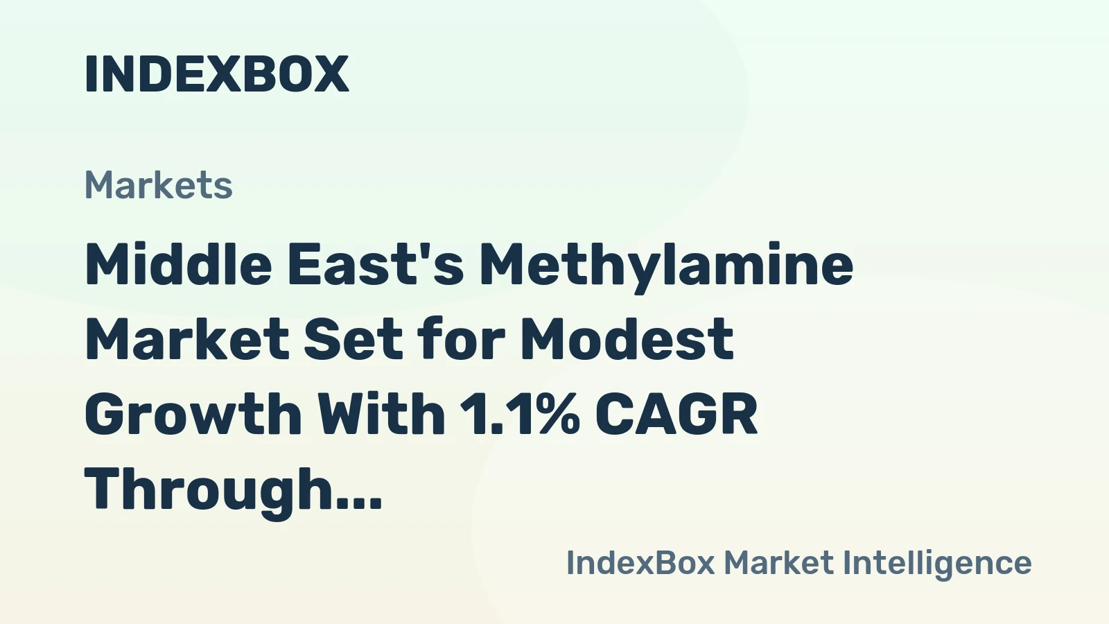 Middle East's Methylamine Market Set for Modest Growth With 1.1% CAGR Through 2035