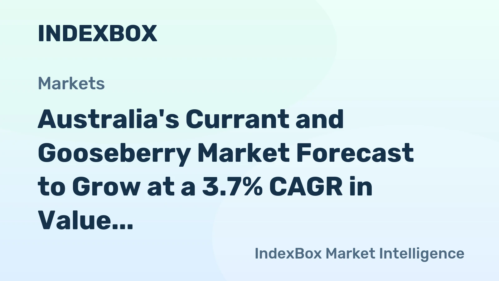 Australia's Currant and Gooseberry Market Forecast to Grow at a 3.7% CAGR in Value Terms