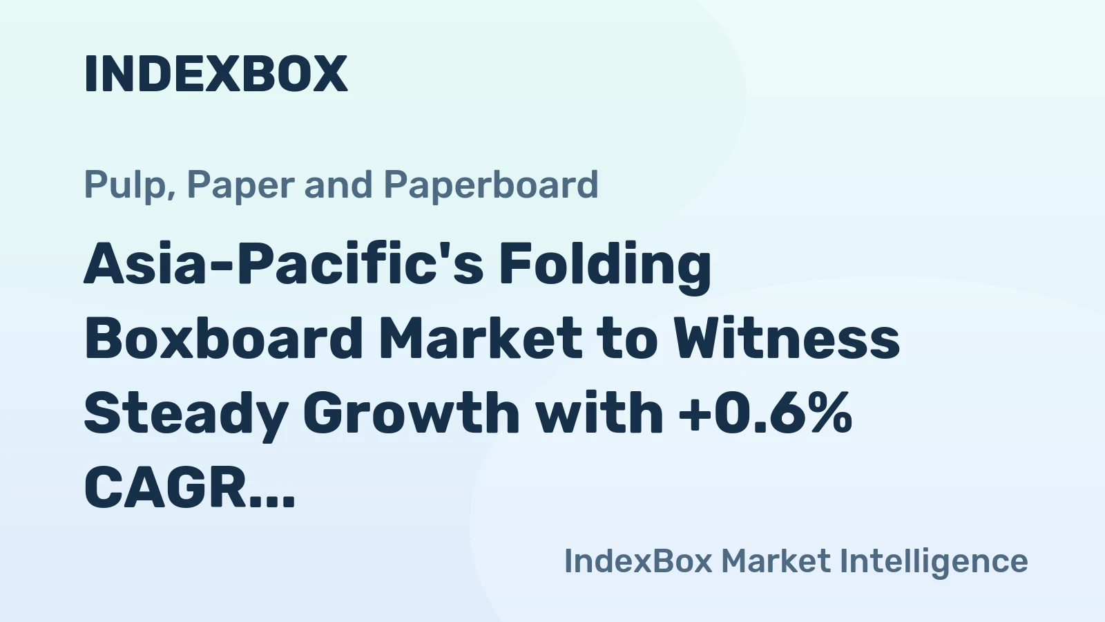 Asia-Pacific's Folding Boxboard Market to Witness Steady Growth with +0.6% CAGR Over Next Decade