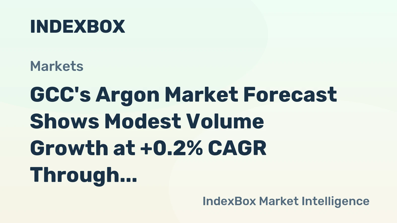 GCC's Argon Market Forecast Shows Modest Volume Growth at +0.2% CAGR Through 2035