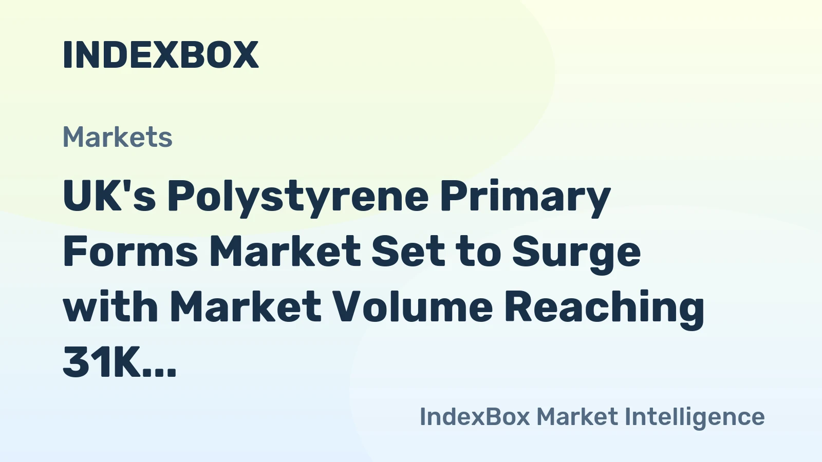 UK's Polystyrene Primary Forms Market Set to Surge with Market Volume Reaching 31K tons and Market Value Reaching $89M by 2035