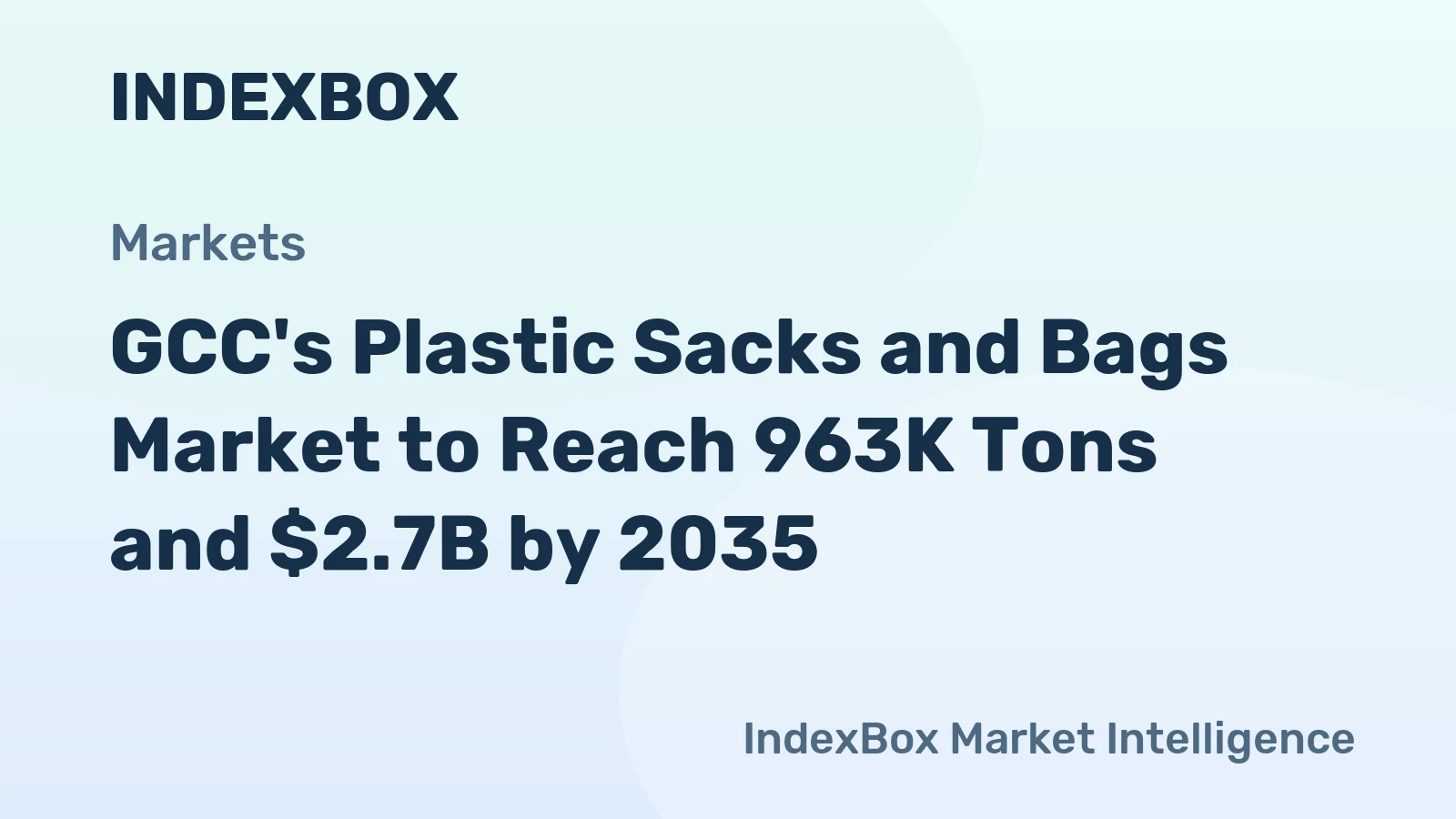 GCC's Plastic Sacks and Bags Market to Reach 963K Tons and $2.7B by 2035