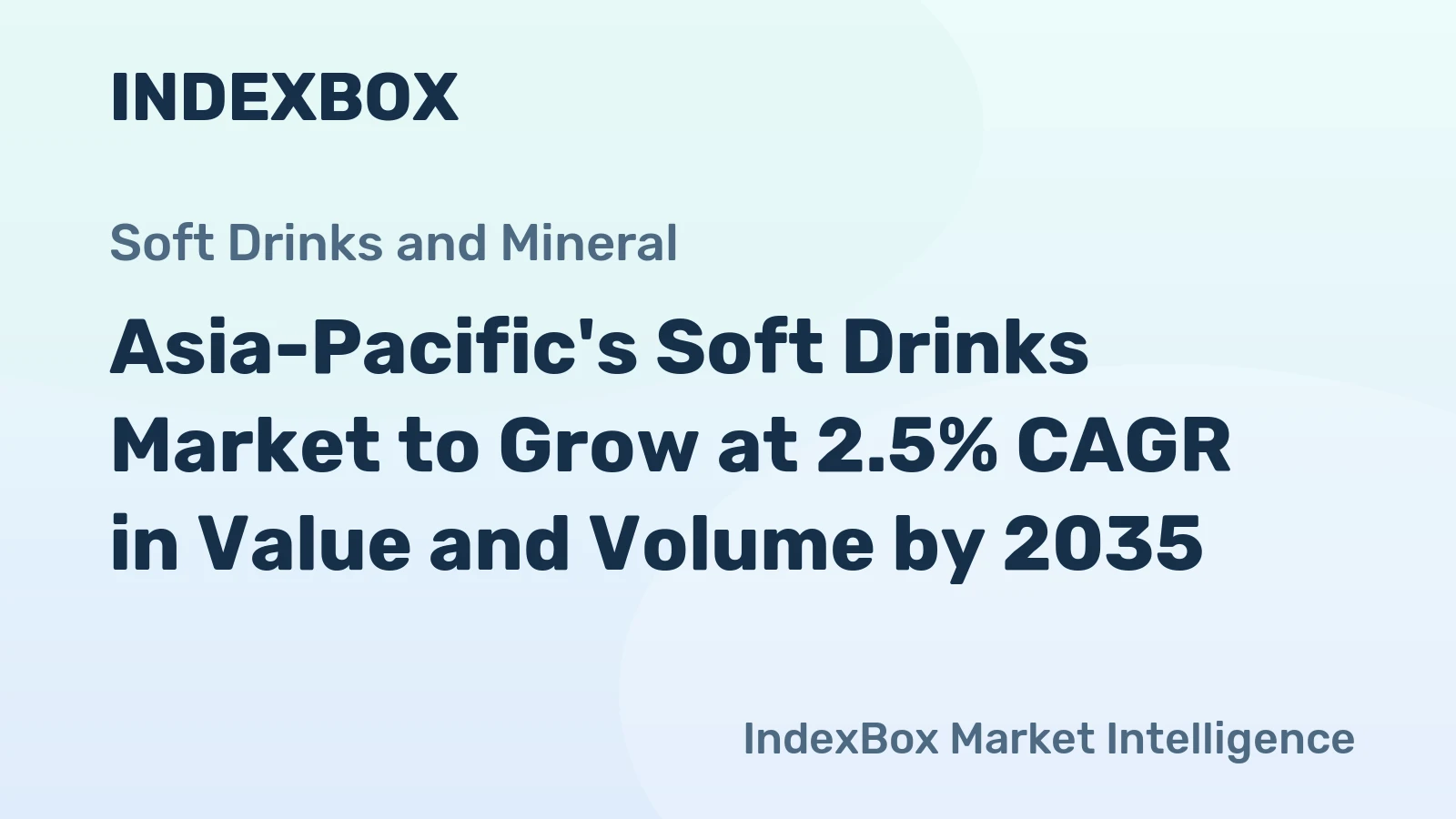 Asia-Pacific's Soft Drinks Market to Grow at 2.5% CAGR in Value and Volume by 2035