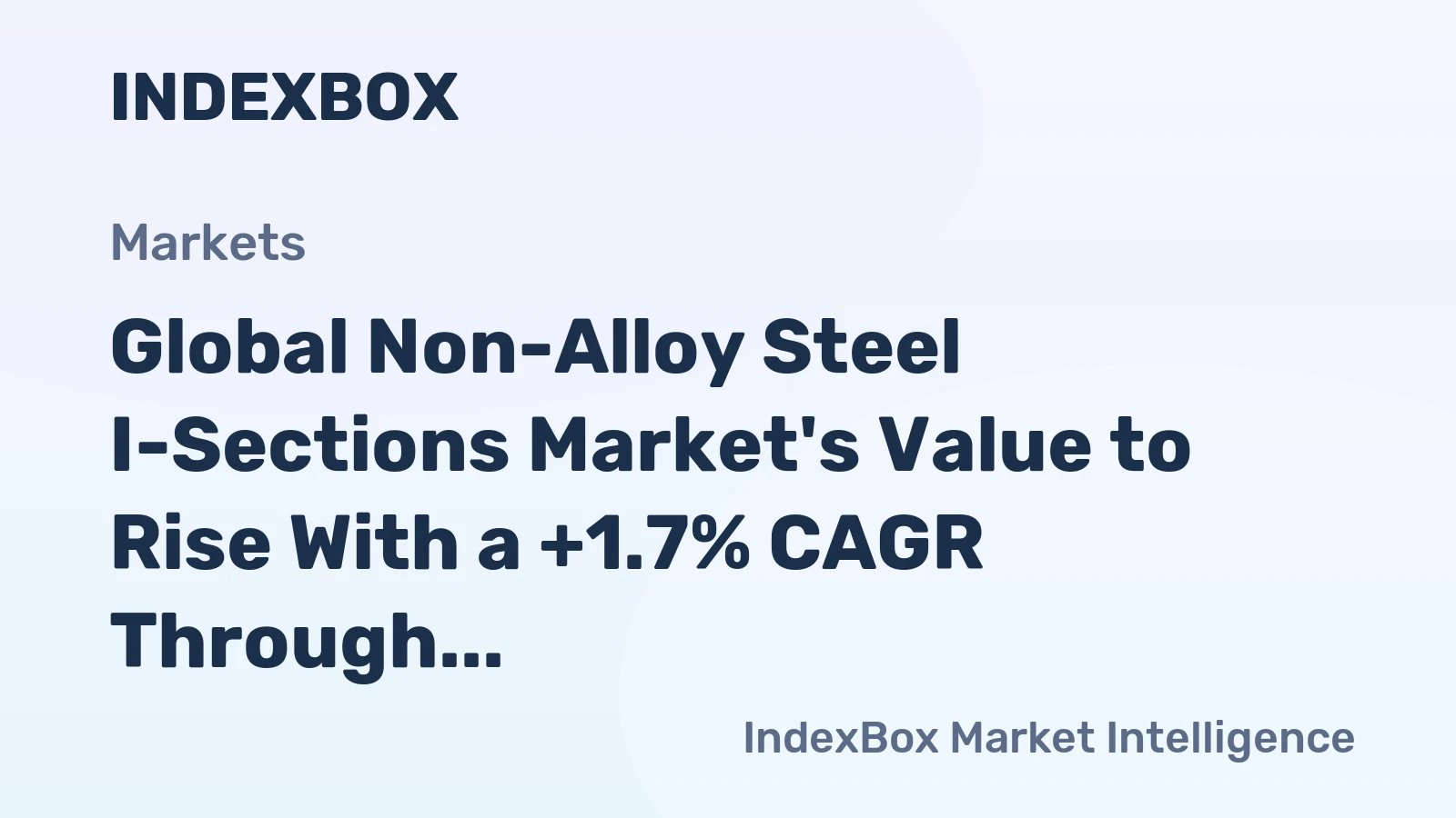 Global Non-Alloy Steel I-Sections Market's Value to Rise With a +1.7% CAGR Through 2035