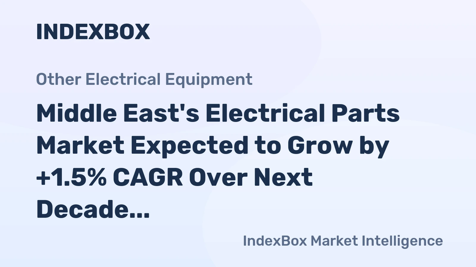 Middle East's Electrical Parts Market Expected to Grow by +1.5% CAGR Over Next Decade
