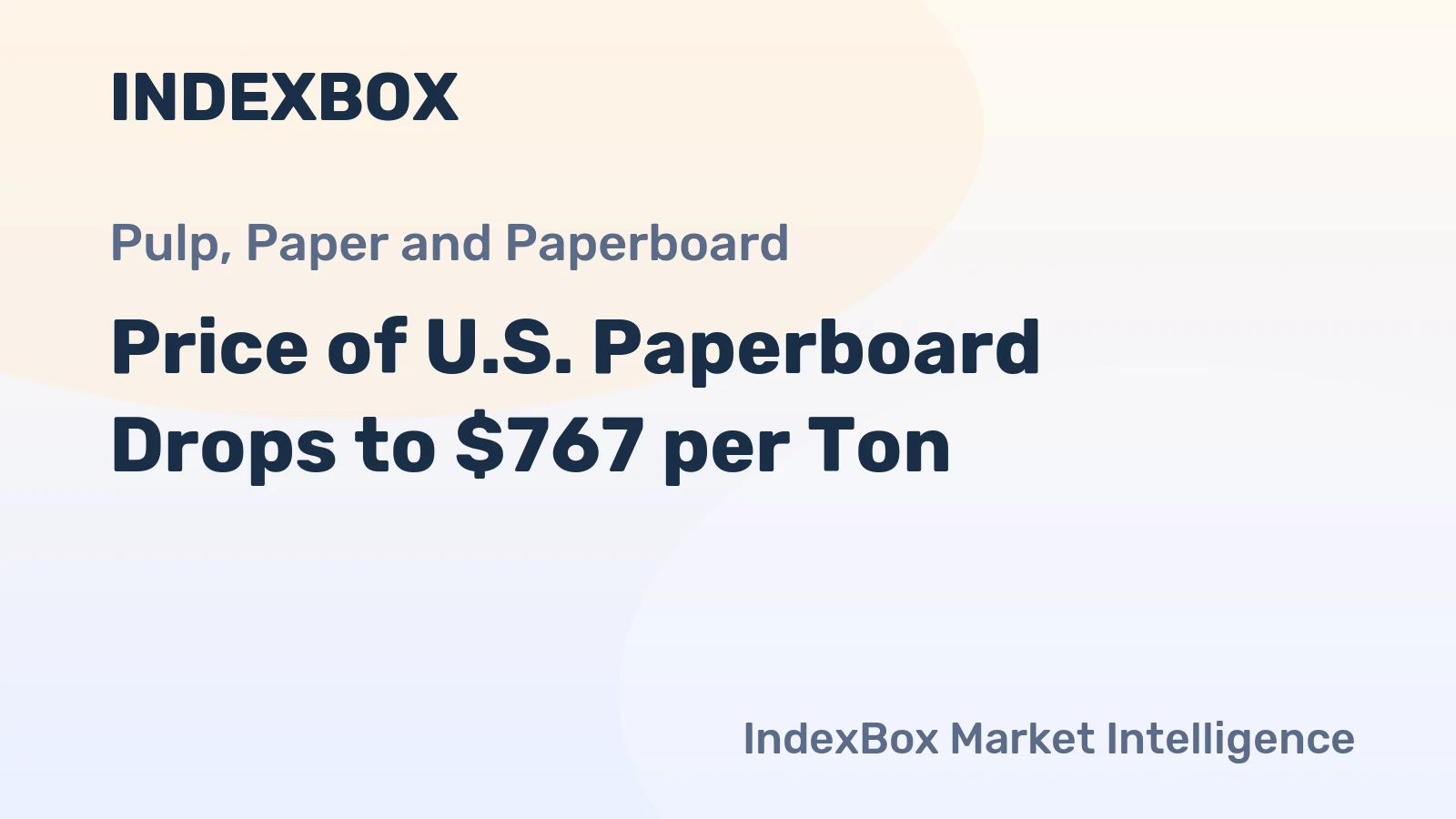 Price of U.S. Paperboard Drops to $767 per Ton