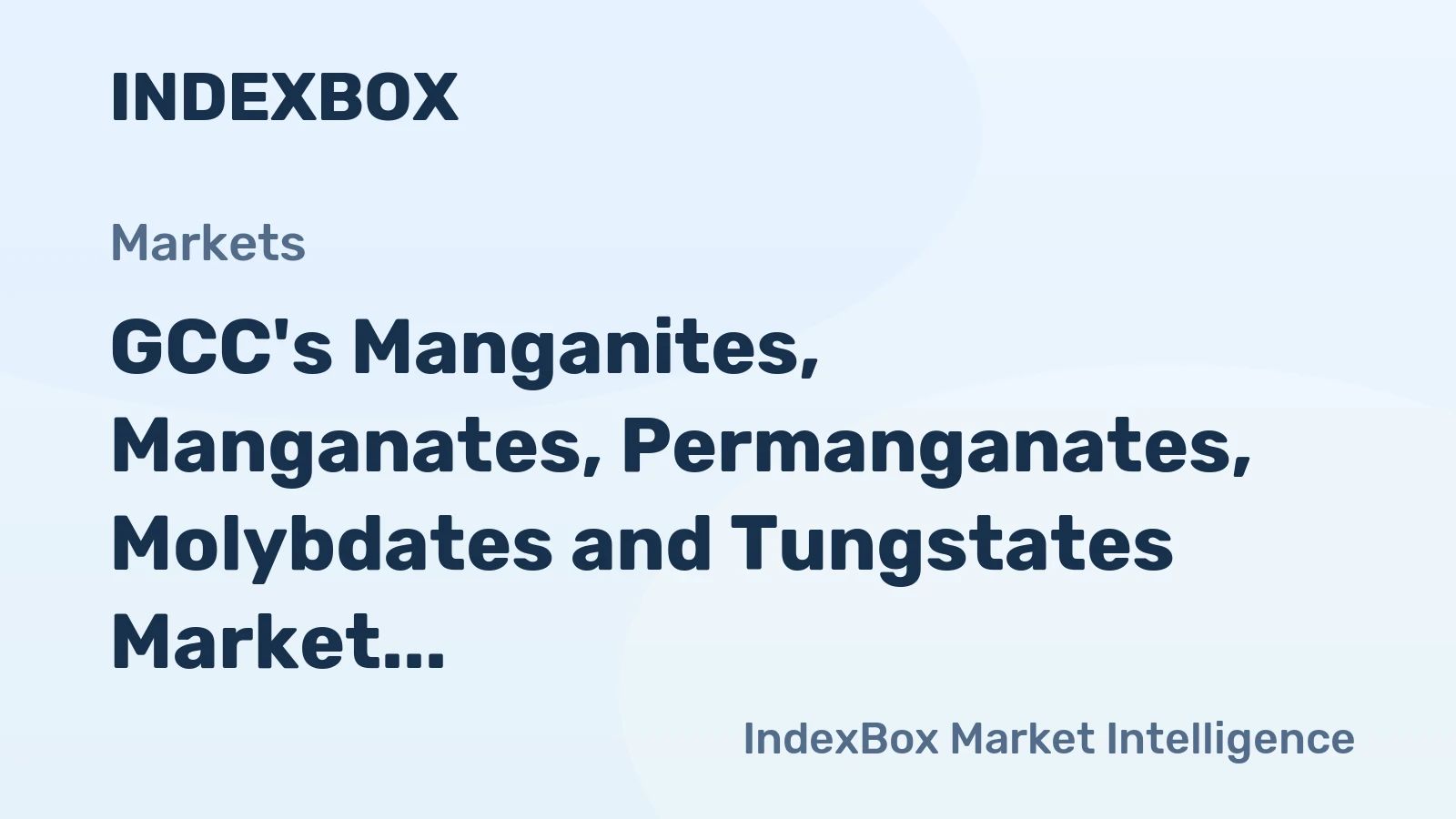 GCC's Manganites, Manganates, Permanganates, Molybdates and Tungstates Market to Grow Slowly, Reaching 11K tons and $41M by 2035