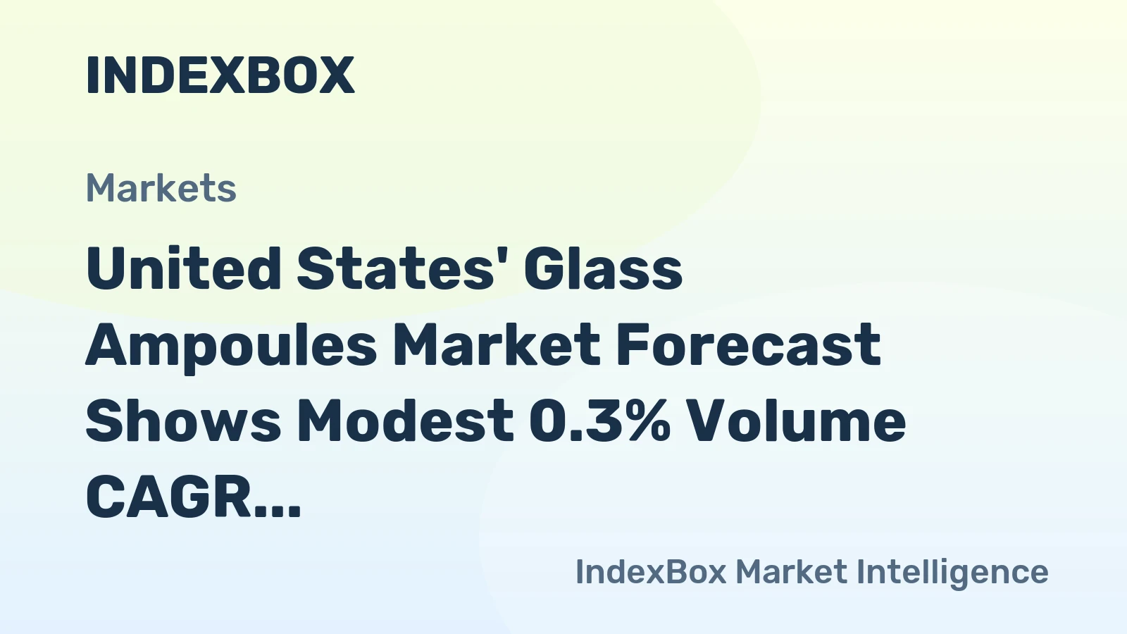 United States' Glass Ampoules Market Forecast Shows Modest 0.3% Volume CAGR Through 2035