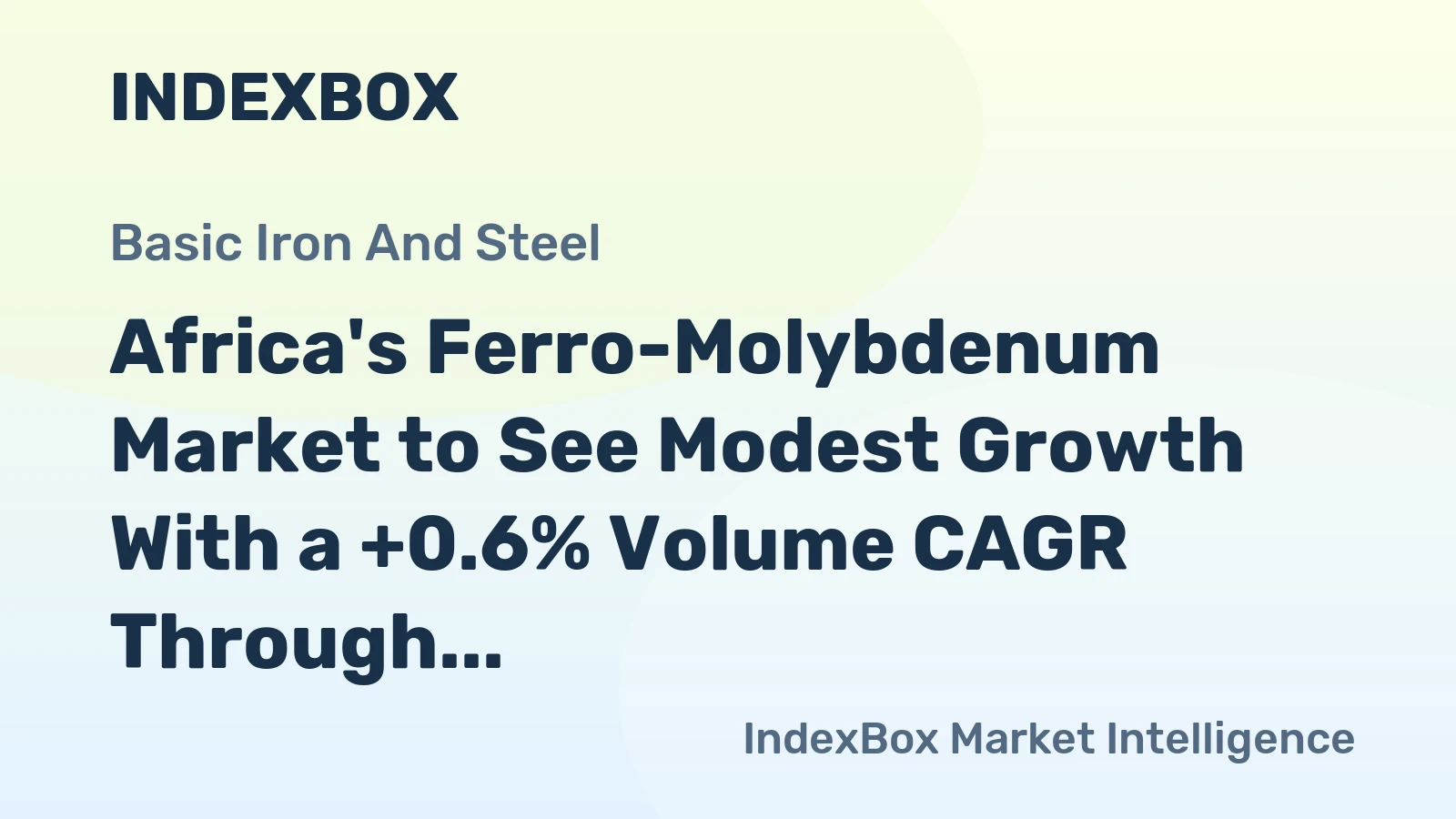 Africa's Ferro-Molybdenum Market to See Modest Growth With a +0.6% Volume CAGR Through 2035