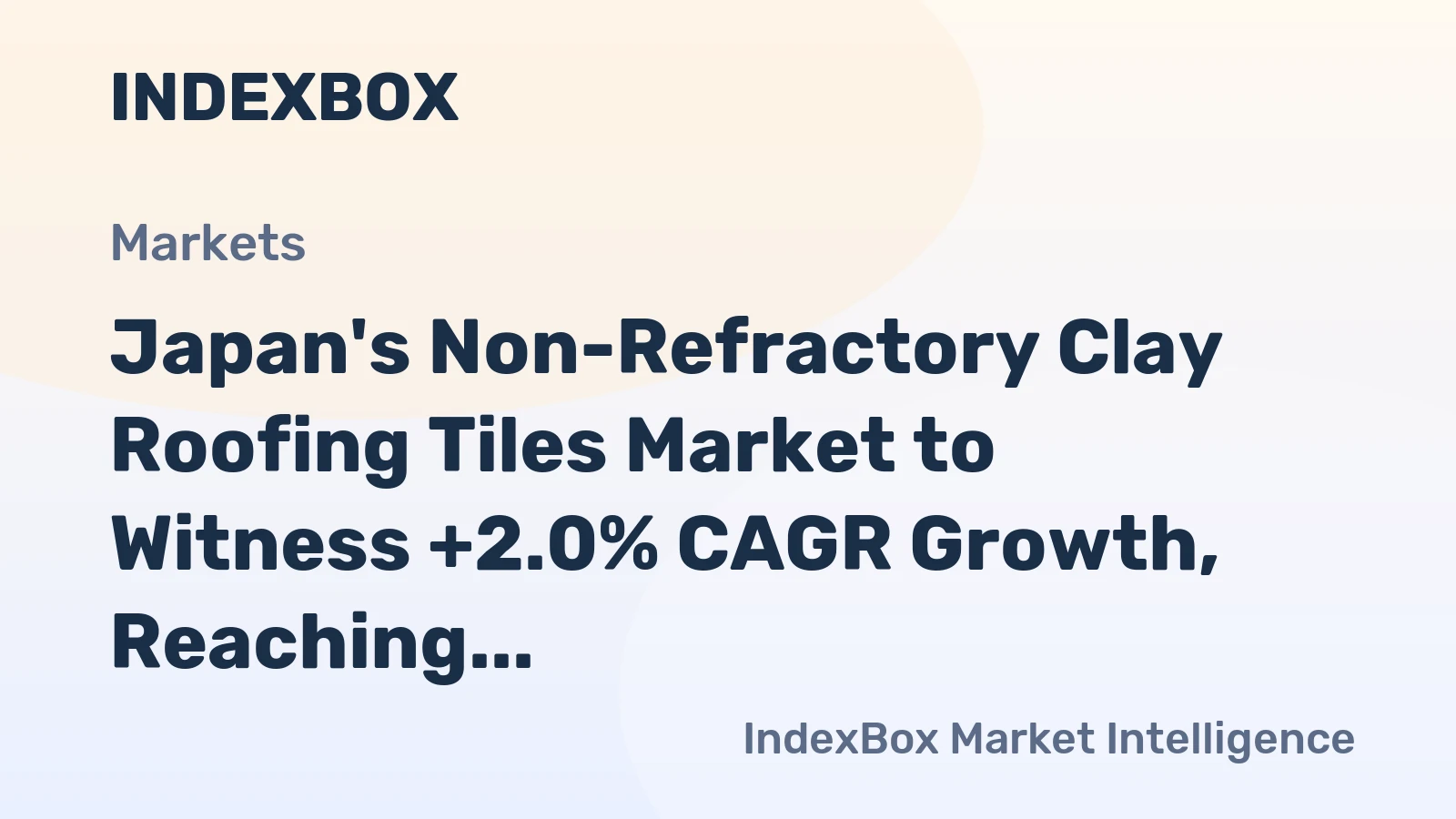 Japan's Non-Refractory Clay Roofing Tiles Market to Witness +2.0% CAGR Growth, Reaching 331M Units by 2035