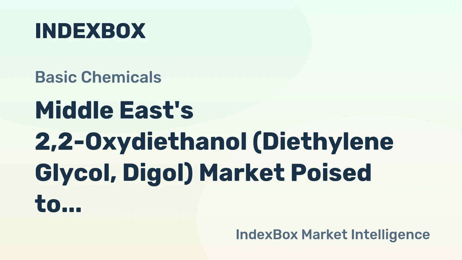 Middle East's 2,2-Oxydiethanol (Diethylene Glycol, Digol) Market Poised to Grow at +2.7% CAGR, Reaching $313M by 2035