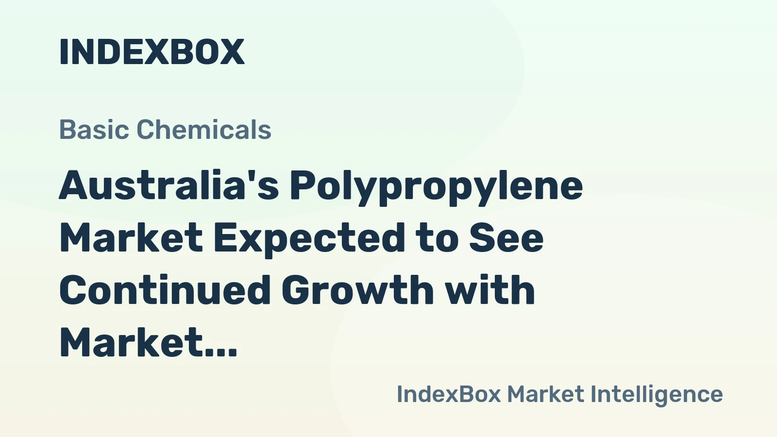 Australia's Polypropylene Market Expected to See Continued Growth with Market Volume Reaching 966K Tons and Market Value Reaching $1.2B by 2035