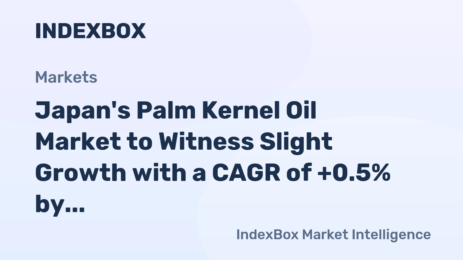 Japan's Palm Kernel Oil Market to Witness Slight Growth with a CAGR of +0.5% by 2035