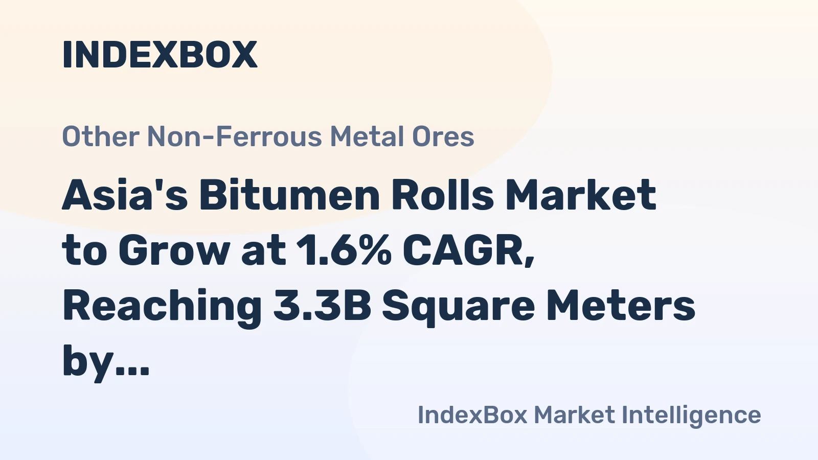 Asia's Bitumen Rolls Market to Grow at 1.6% CAGR, Reaching 3.3B Square Meters by 2035