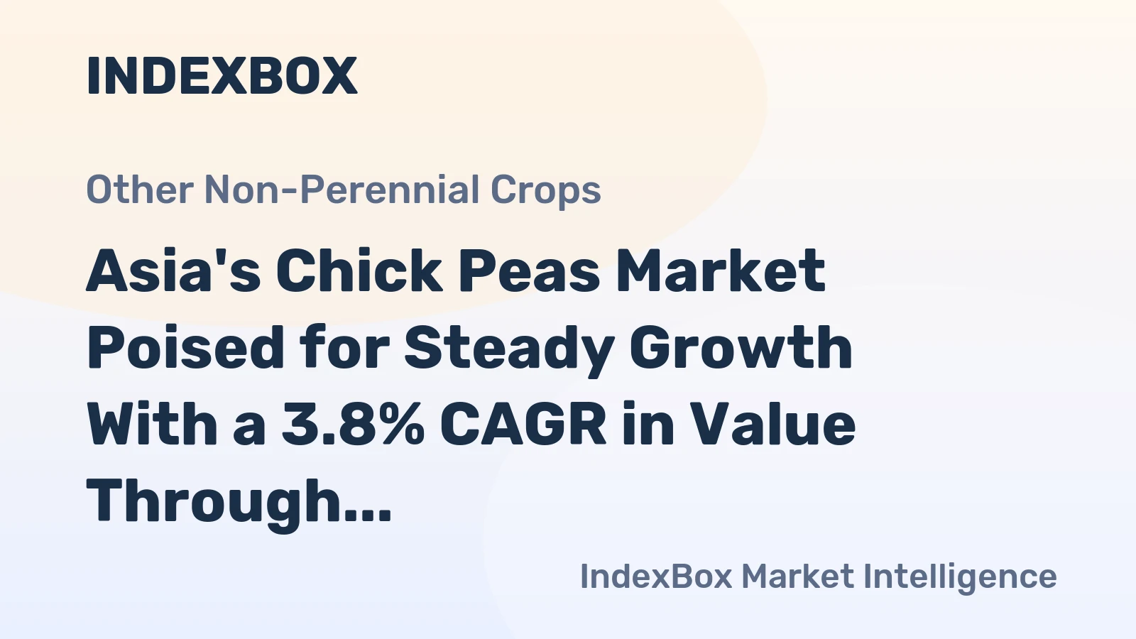 Asia's Chick Peas Market Poised for Steady Growth With a 3.8% CAGR in Value Through 2035