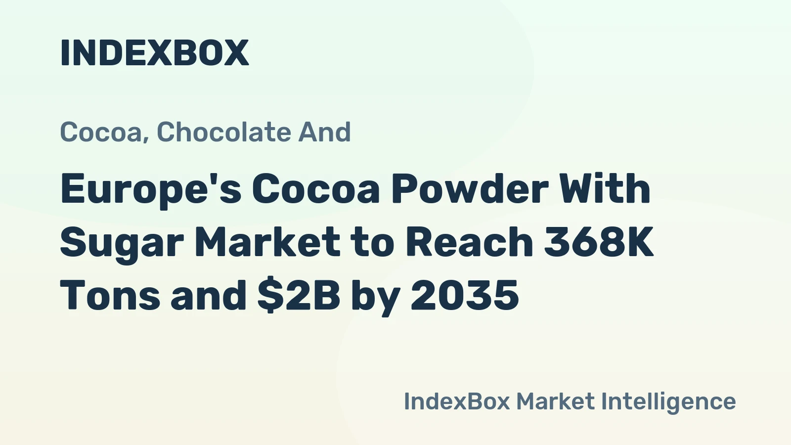 Europe's Cocoa Powder With Sugar Market to Reach 368K Tons and $2B by 2035