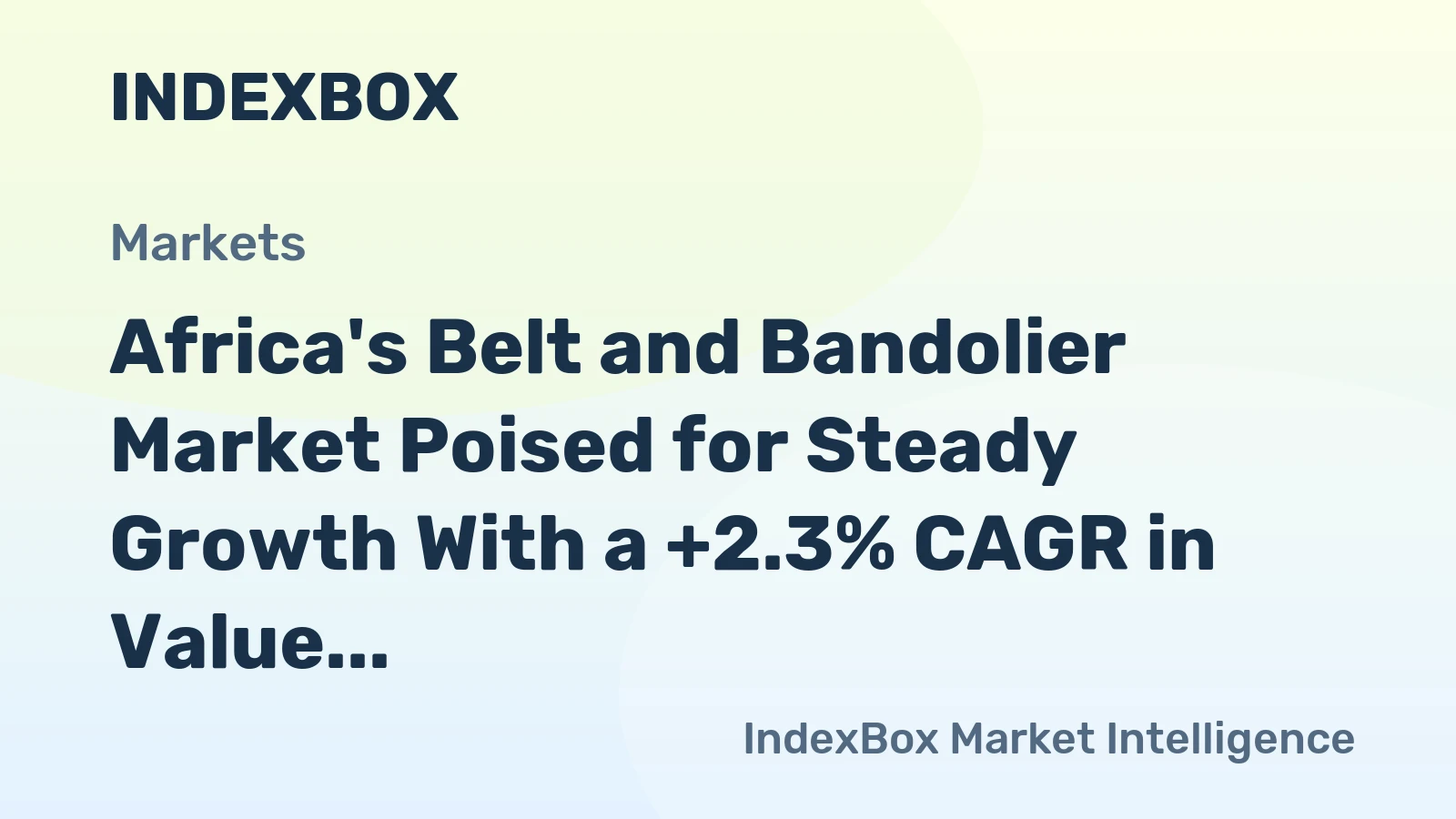 Africa's Belt and Bandolier Market Poised for Steady Growth With a +2.3% CAGR in Value Through 2035