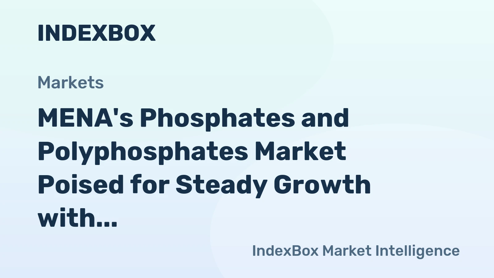 MENA's Phosphates and Polyphosphates Market Poised for Steady Growth with 2.8% CAGR in Value