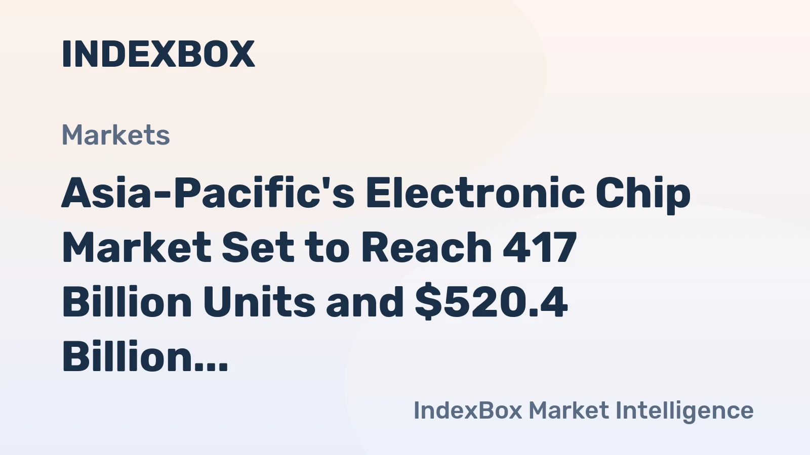 Asia-Pacific's Electronic Chip Market Set to Reach 417 Billion Units and $520.4 Billion