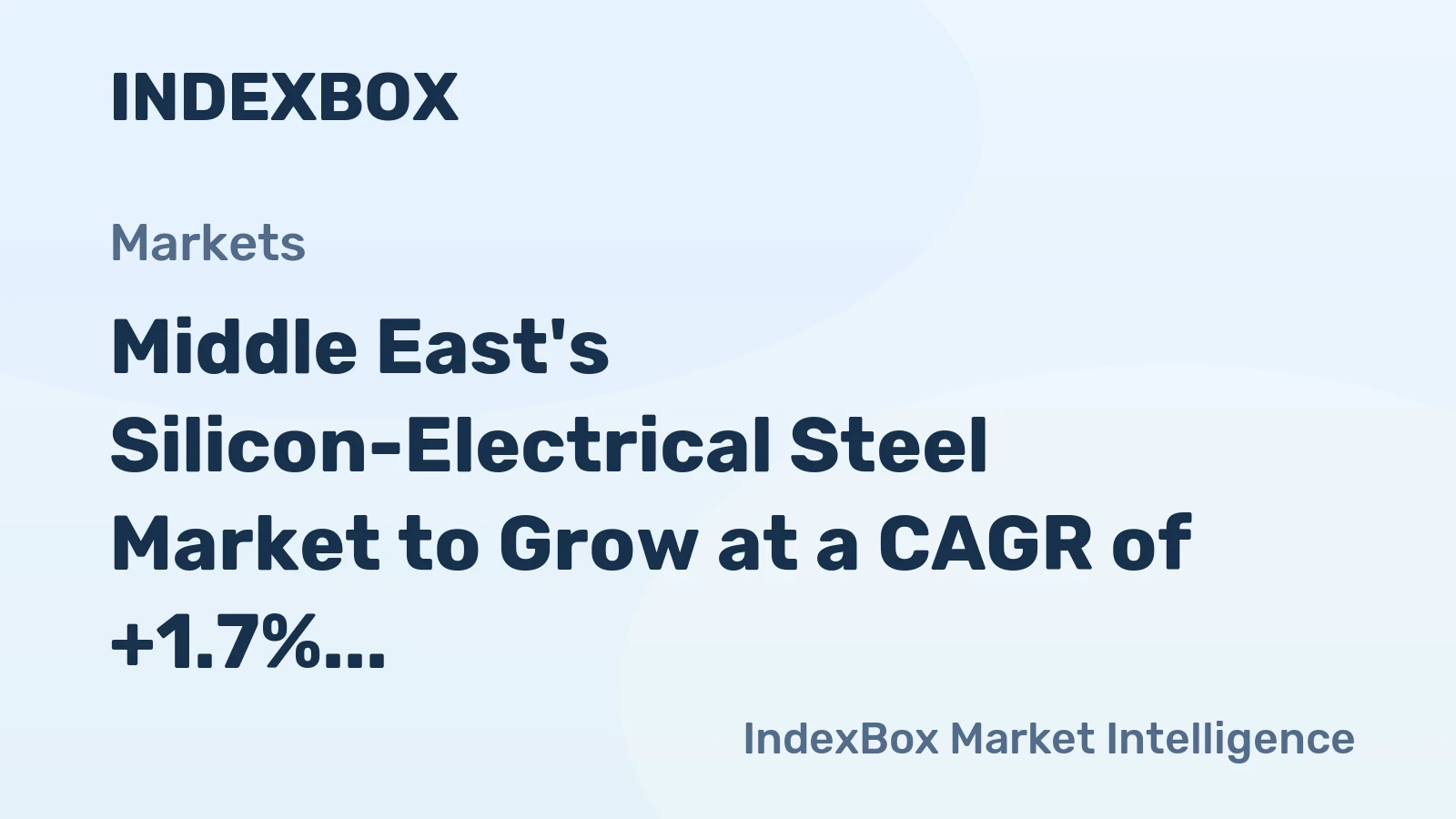 Middle East's Silicon-Electrical Steel Market to Grow at a CAGR of +1.7% Through 2035, Reaching $859M in Value