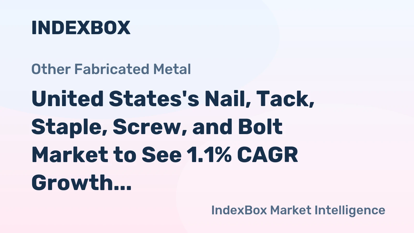 United States's Nail, Tack, Staple, Screw, and Bolt Market to See 1.1% CAGR Growth through 2035