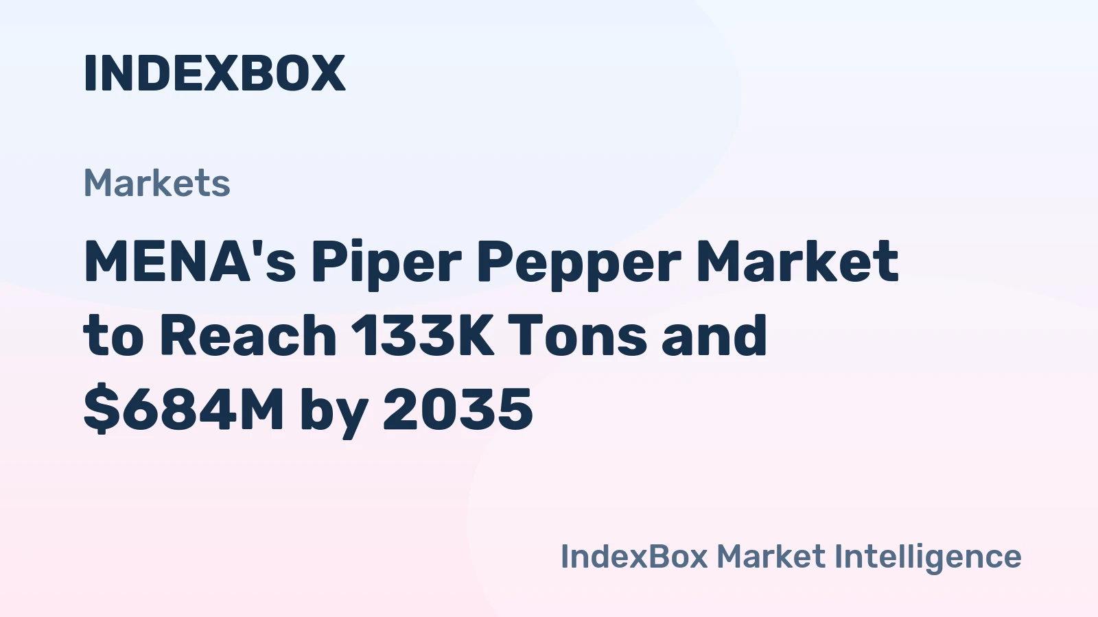 MENA's Piper Pepper Market to Reach 133K Tons and $684M by 2035