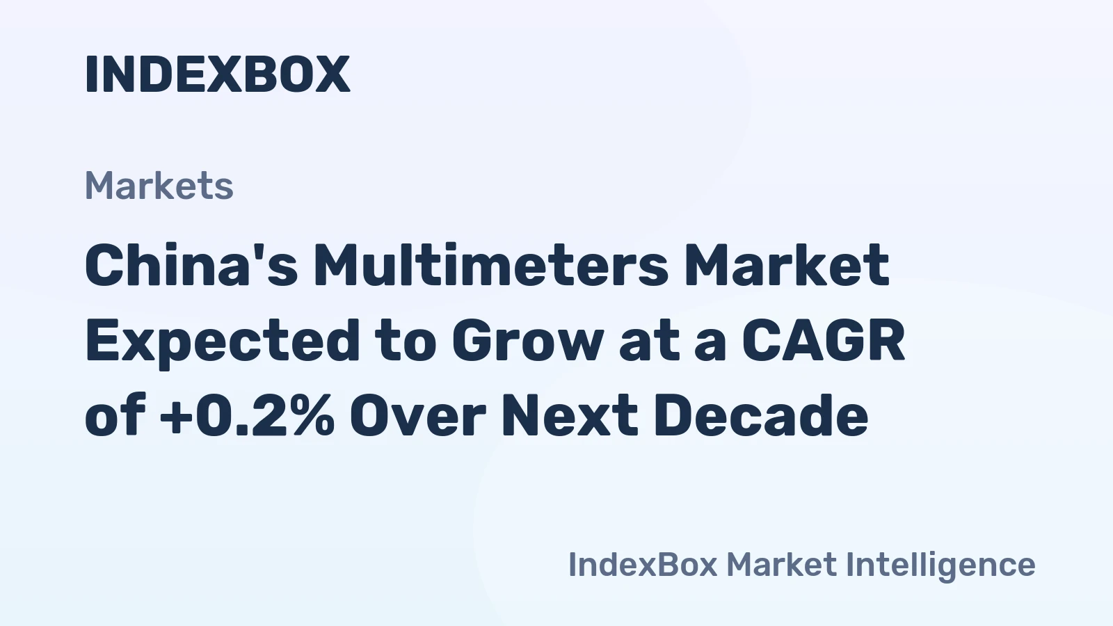China's Multimeters Market Expected to Grow at a CAGR of +0.2% Over Next Decade