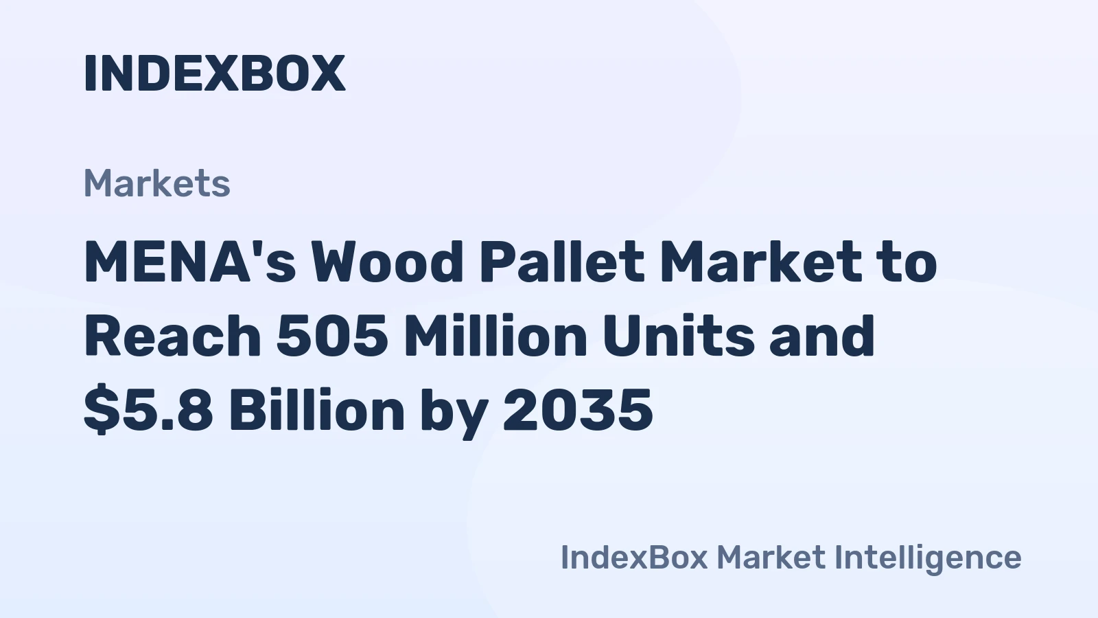 MENA's Wood Pallet Market to Reach 505 Million Units and $5.8 Billion by 2035
