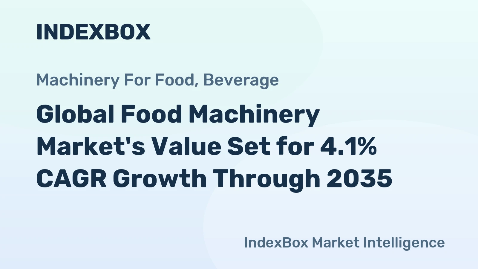 Global Food Machinery Market's Value Set for 4.1% CAGR Growth Through 2035