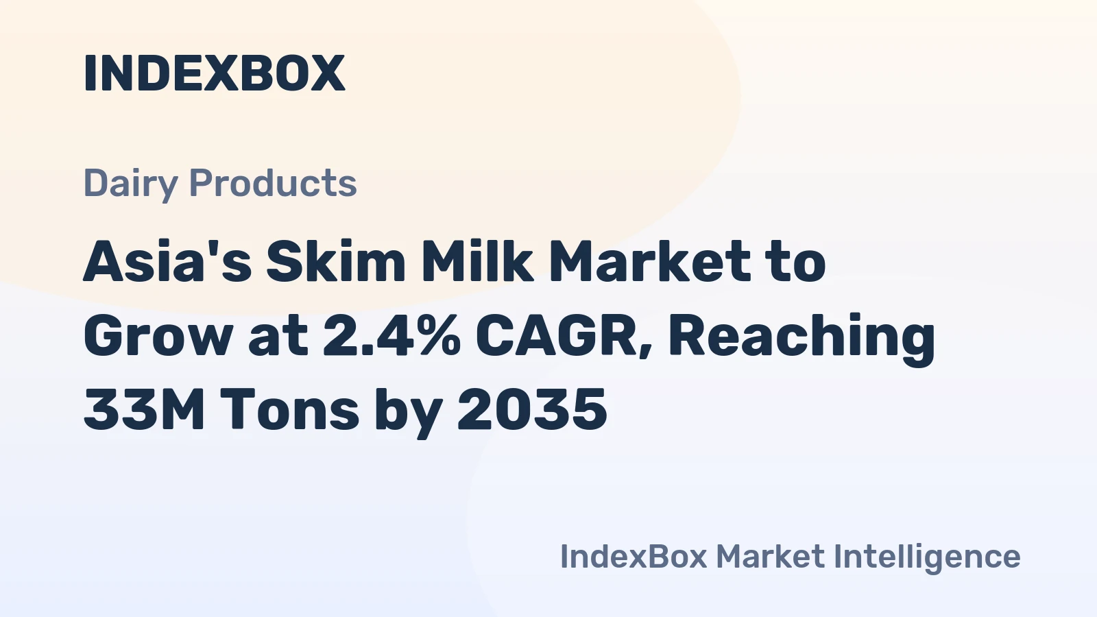 Asia's Skim Milk Market to Grow at 2.4% CAGR, Reaching 33M Tons by 2035