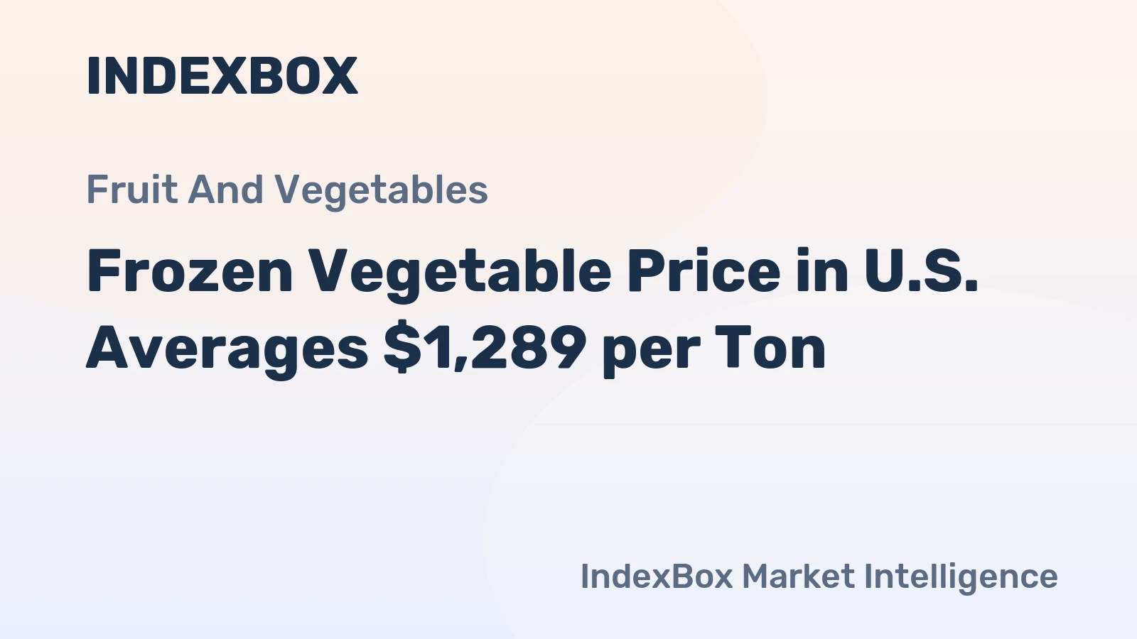 Frozen Vegetable Price in U.S. Averages $1,289 per Ton