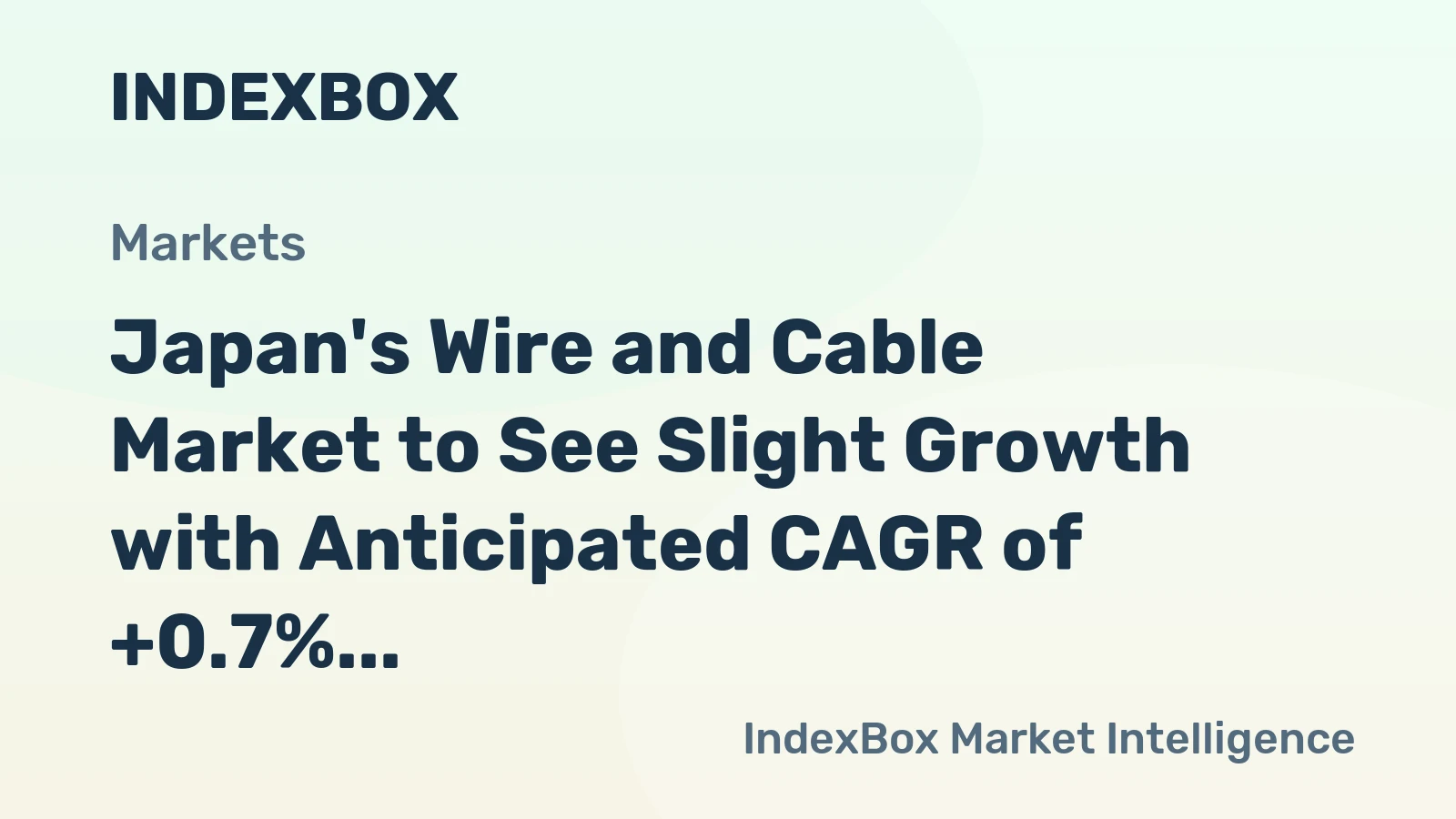 Japan's Wire and Cable Market to See Slight Growth with Anticipated CAGR of +0.7% over Next Decade