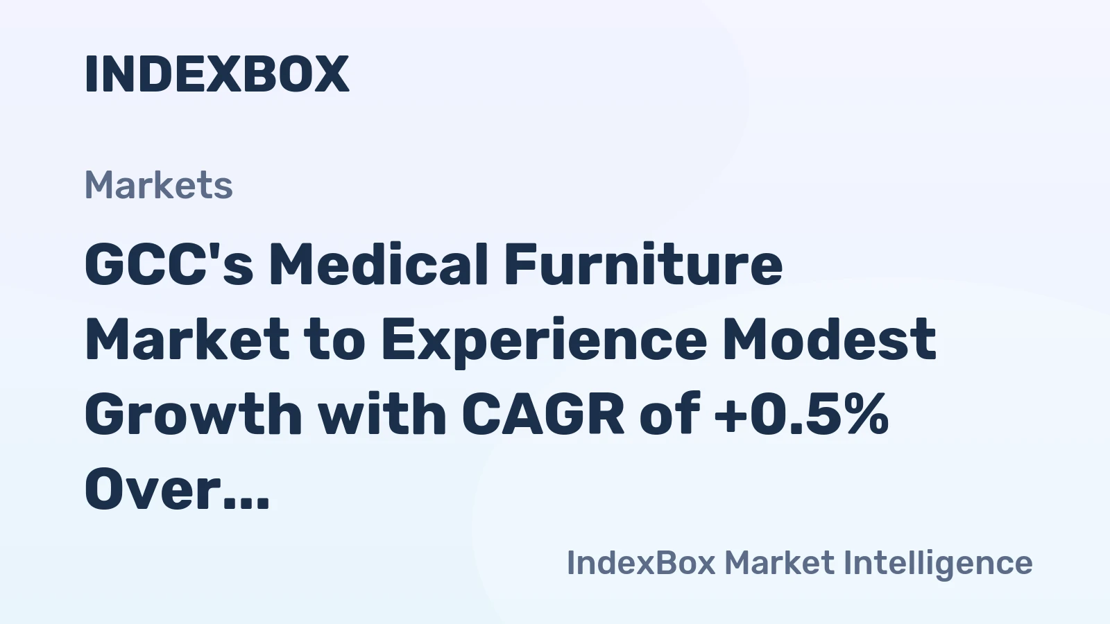 GCC's Medical Furniture Market to Experience Modest Growth with CAGR of +0.5% Over Next Decade
