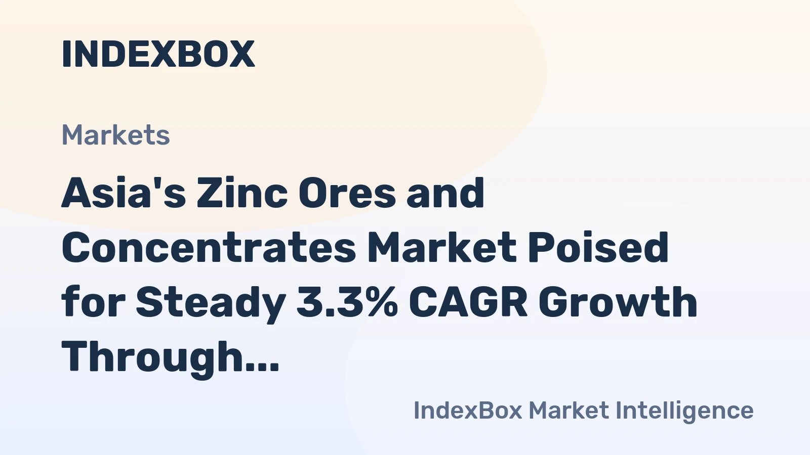 Asia's Zinc Ores and Concentrates Market Poised for Steady 3.3% CAGR Growth Through 2035