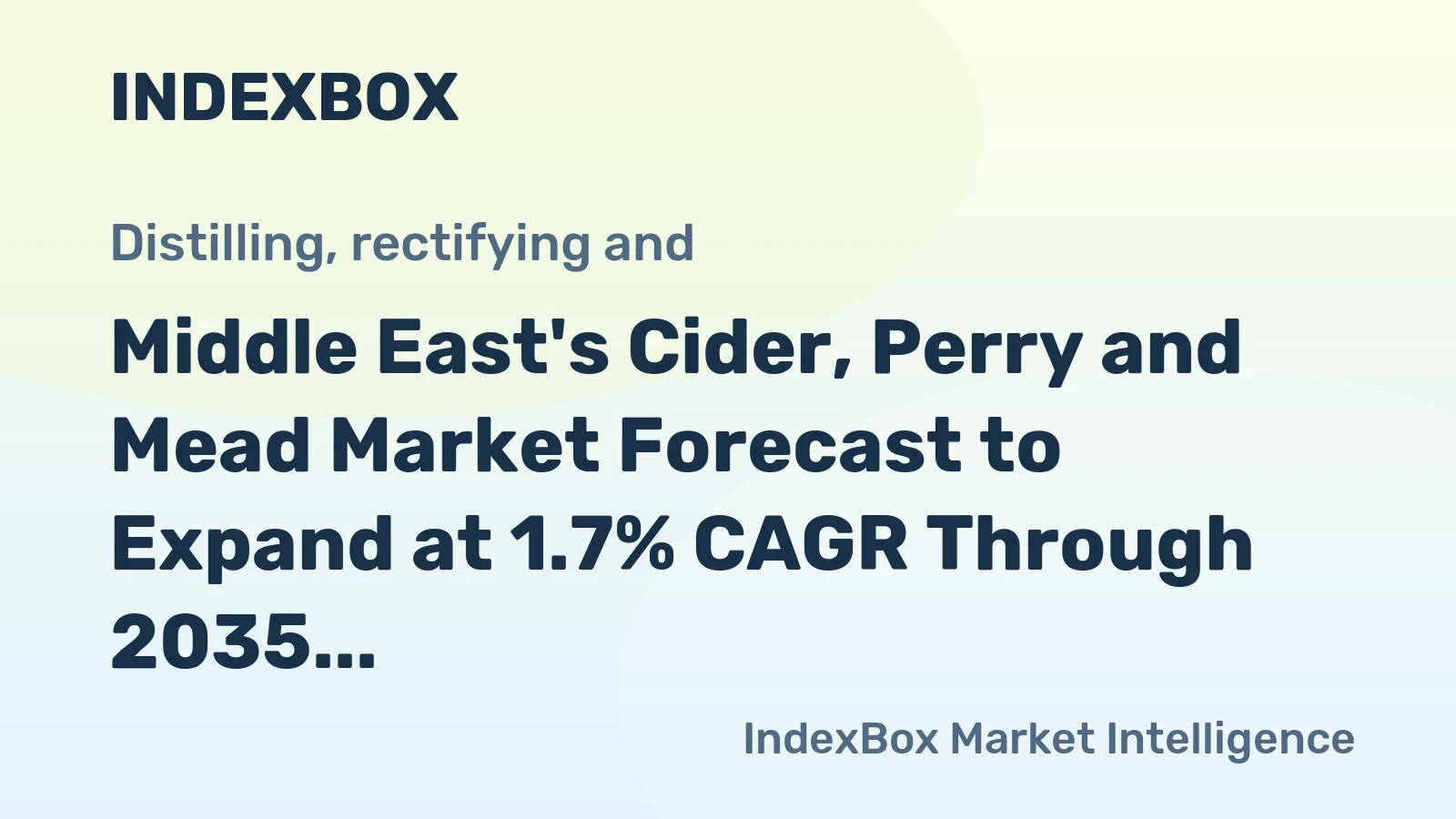 Middle East's Cider, Perry and Mead Market Forecast to Expand at 1.7% CAGR Through 2035