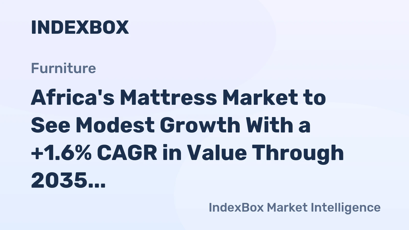 Africa's Mattress Market to See Modest Growth With a +1.6% CAGR in Value Through 2035