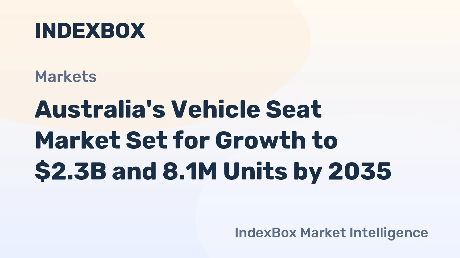 Australia's Vehicle Seat Market Set for Growth to $2.3B and 8.1M Units by 2035