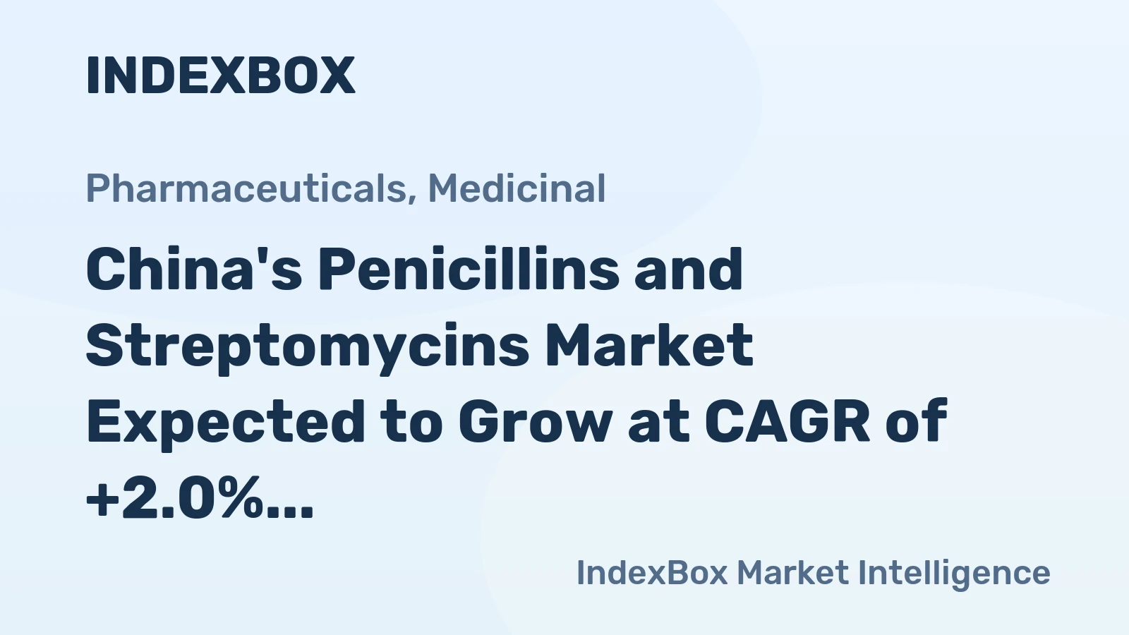 China's Penicillins and Streptomycins Market Expected to Grow at CAGR of +2.0% Over Next Decade